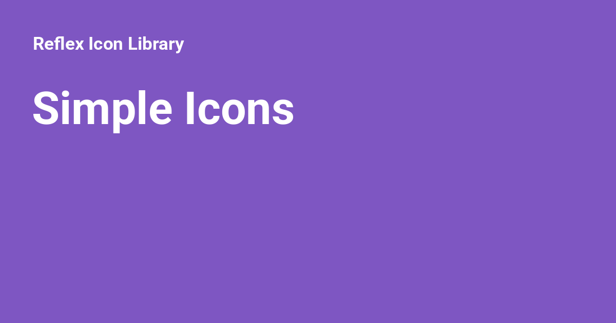 Simple Icons - Reflex Icon Library